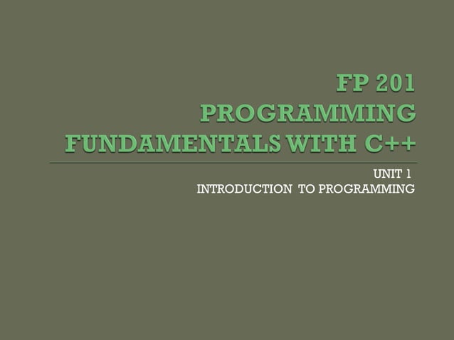Fp201 unit1 1 | PPT