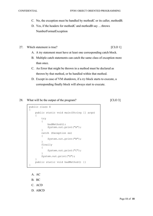 FINAL PAPER FP301 OBJECT ORIENTED PROGRAMMING | PDF