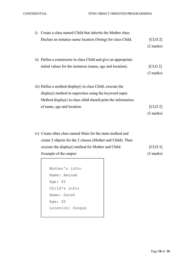 FINAL PAPER FP301 OBJECT ORIENTED PROGRAMMING | PDF