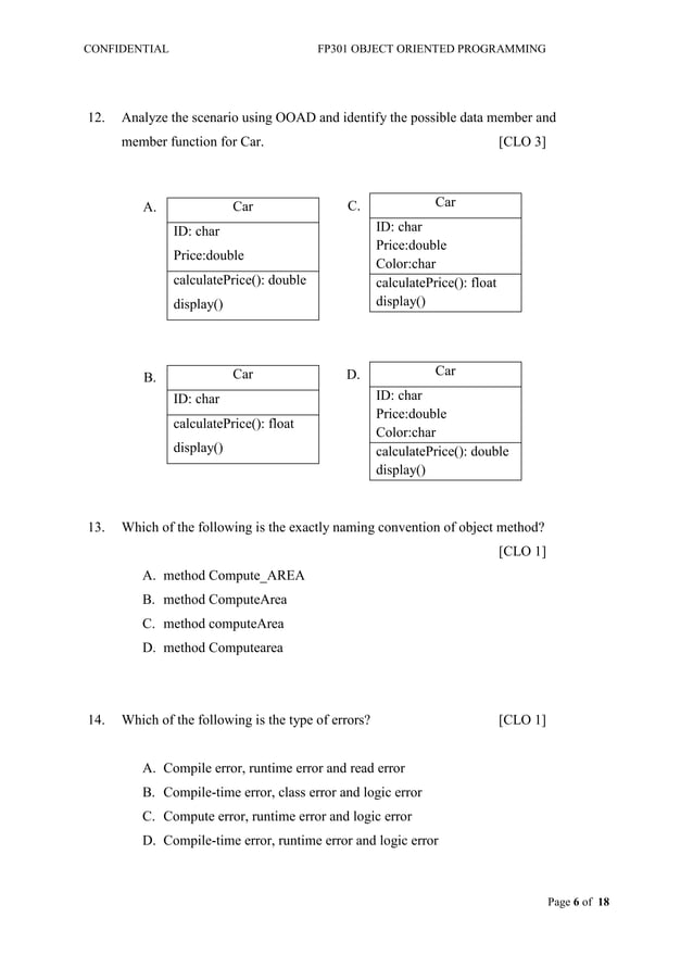 FINAL PAPER FP301 OBJECT ORIENTED PROGRAMMING | PDF