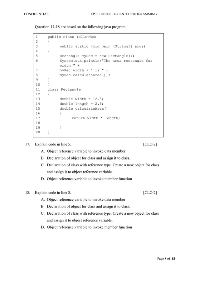 FINAL PAPER FP301 OBJECT ORIENTED PROGRAMMING | PDF