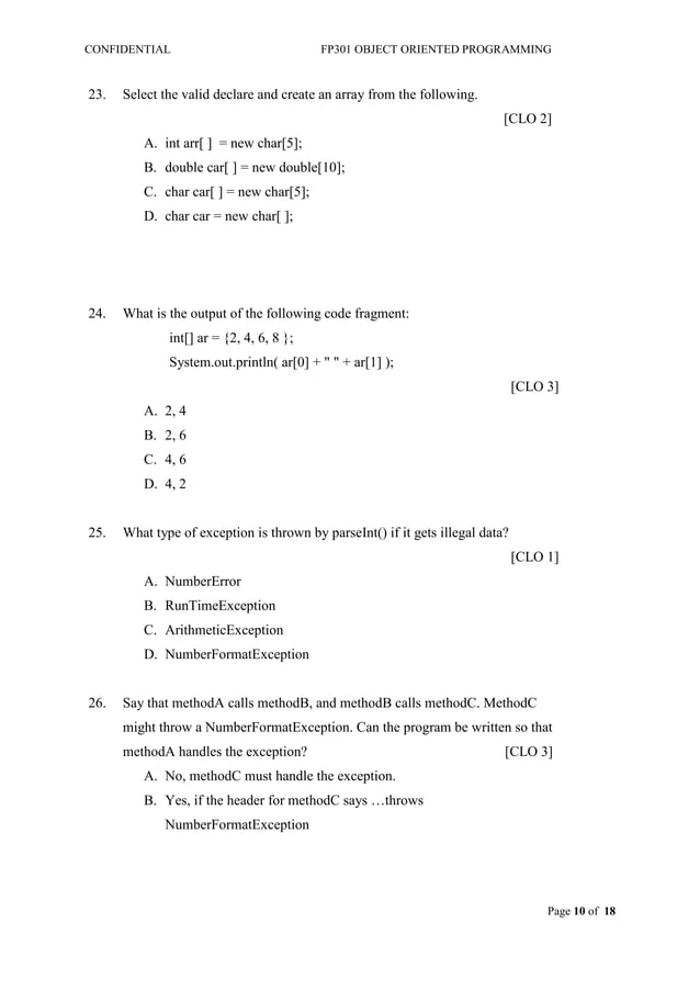 FINAL PAPER FP301 OBJECT ORIENTED PROGRAMMING | PDF