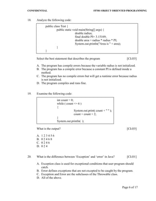 FP 301 OOP FINAL PAPER JUNE 2013 | PDF