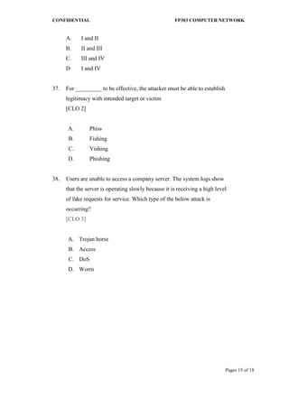 FP 303 COMPUTER NETWORK PAPER FINAL Q | PDF