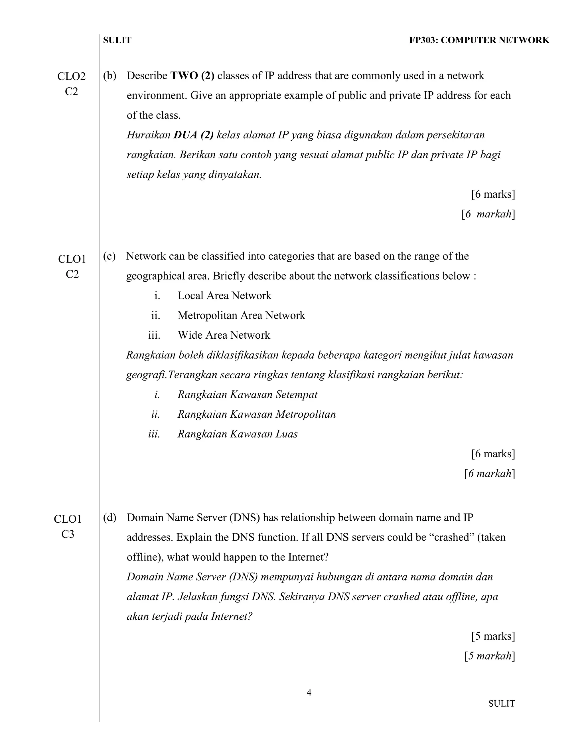 FP 303 COMPUTER NETWORK PAPER FINAL | PDF