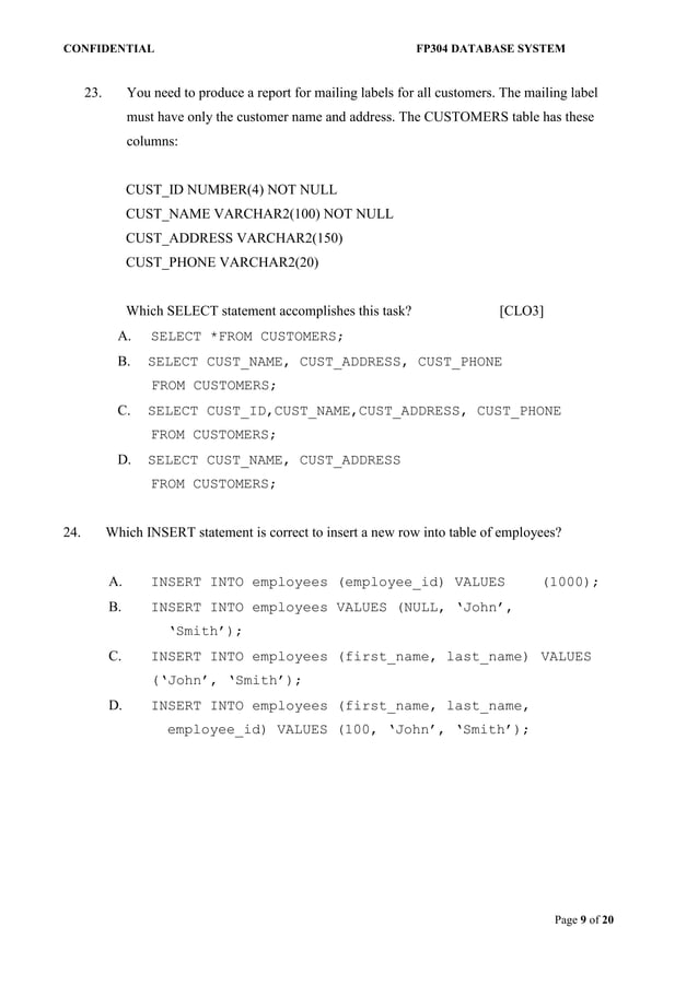 FINAL PAPER FP304 DATABASE SYSTEM | PDF
