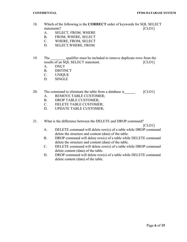 Fp304 DATABASE SYSTEM JUNE 2012 | PDF