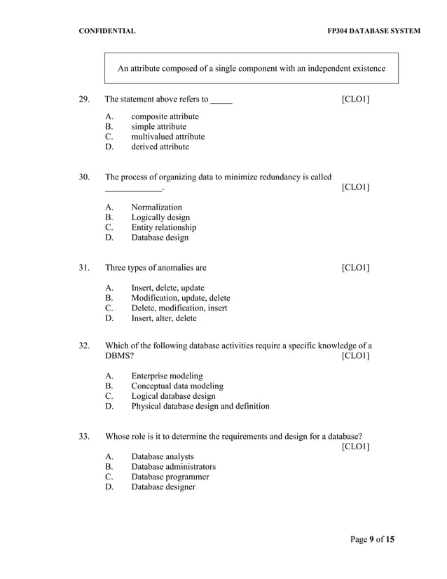 Fp304 DATABASE SYSTEM JUNE 2012 | PDF