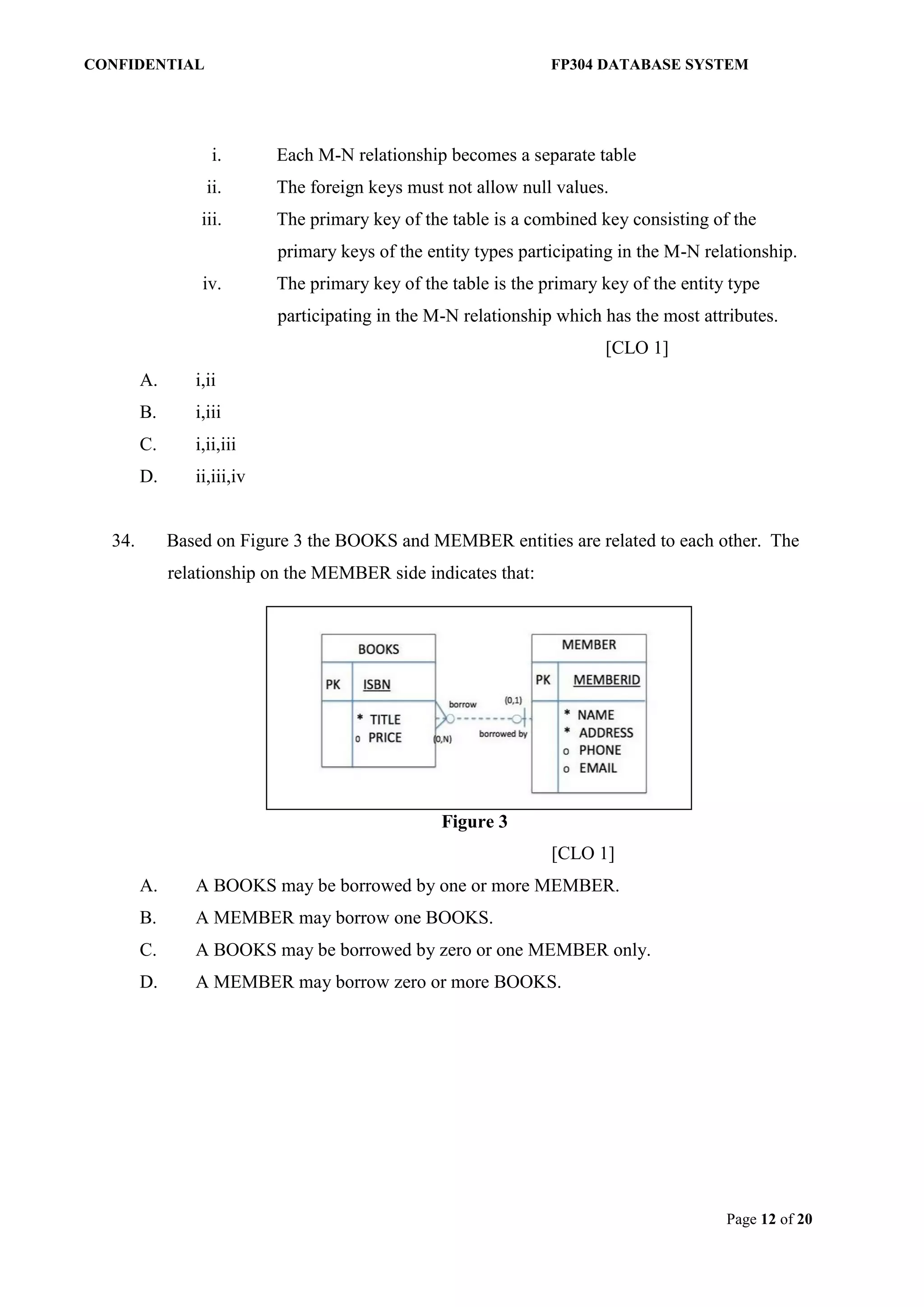 FP304 DATABASE SYSTEM PAPER FINAL EXAM AGAIN | PDF