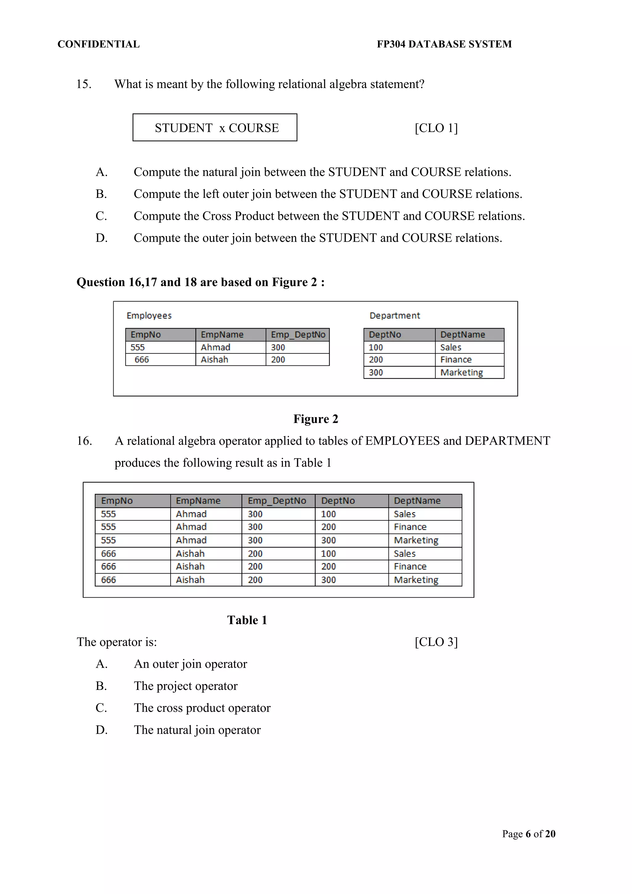 FP304 DATABASE SYSTEM PAPER FINAL EXAM AGAIN | PDF