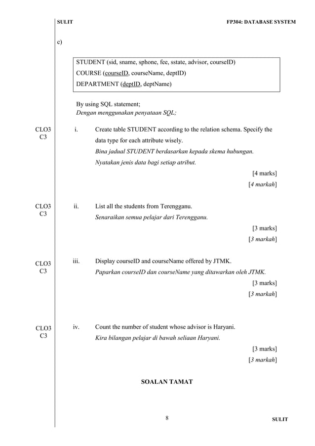 FP304 DATABASE SYSTEM FINAL PAPER | PDF | Databases | Computer Software and Applications