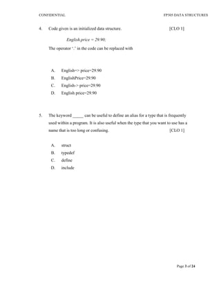 FP305 data structure PAPER FINAL SEM 3 | PDF