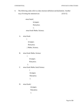 FP305 data structure PAPER FINAL SEM 3 | PDF