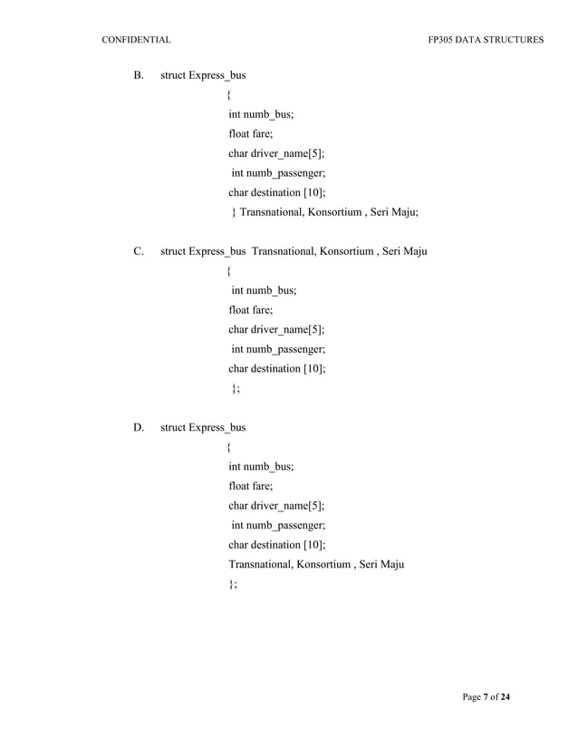 FP305 data structure PAPER FINAL SEM 3 | PDF