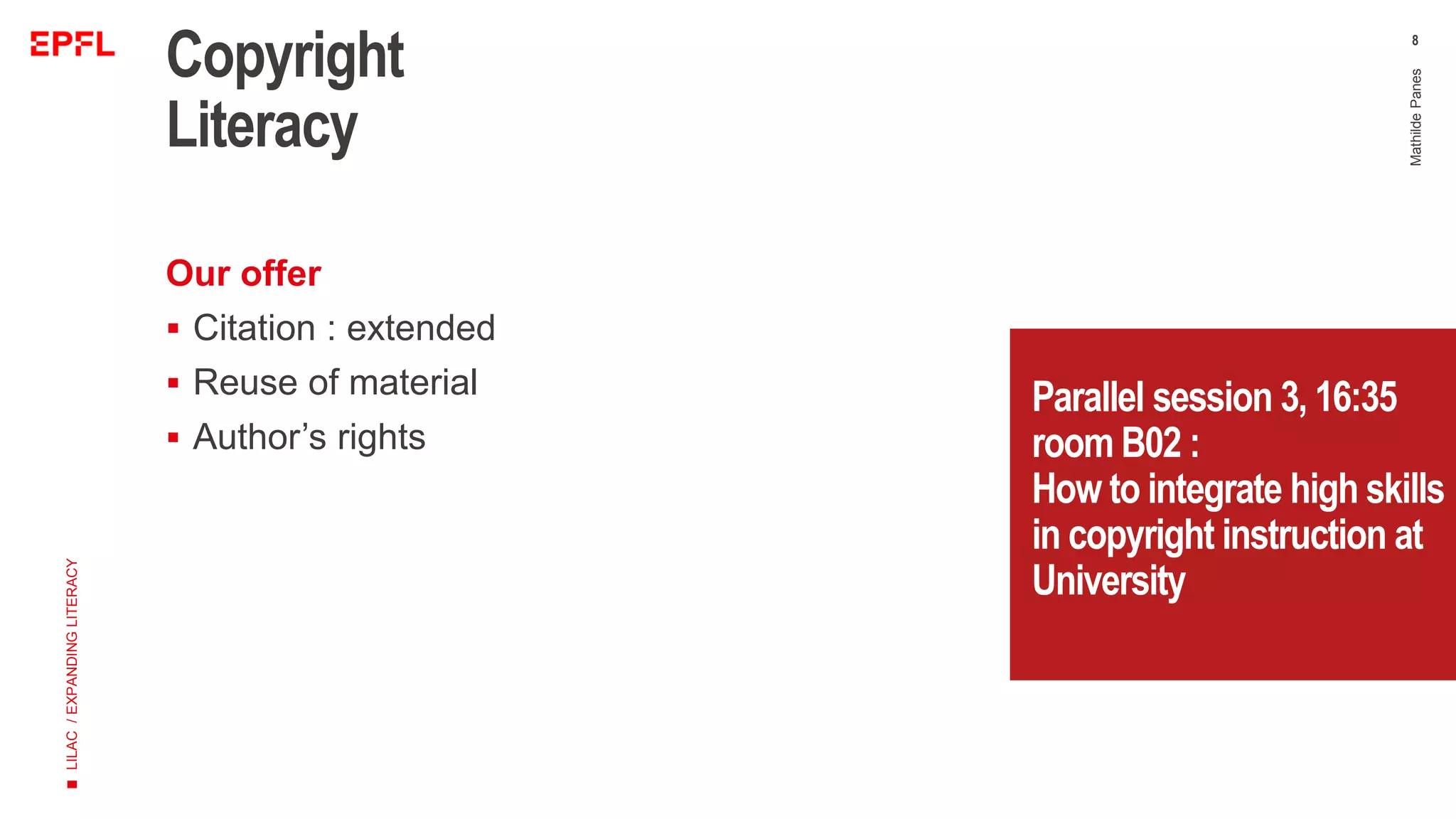 Expanding literacy from IL to copyright - Panes | PPT