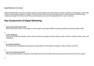 Digital Marketing: An Overview of growth | PPT
