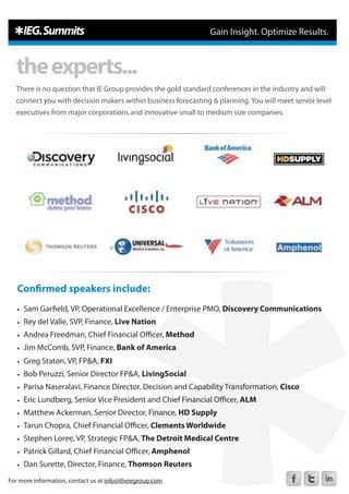 Financial Forecasting & Planning Summit | PDF