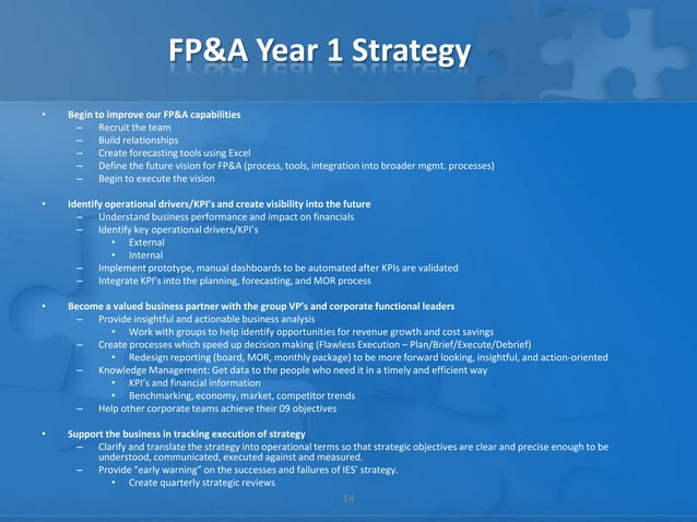 Fp&a operating model