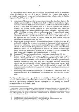 Draft Guidelines for Licensing of “Payments Banks” | PDF