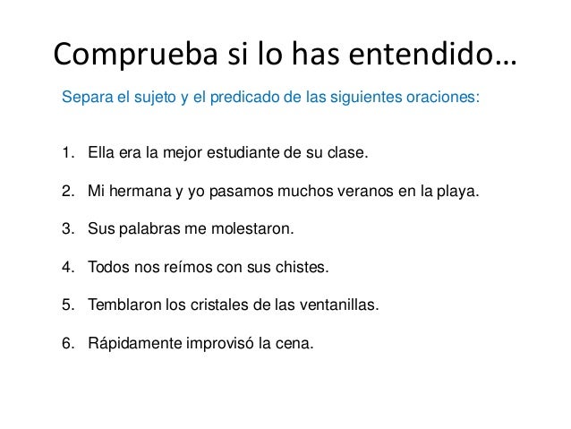 Aprendemos A Identificar El Sujeto Y Predicado De Una Frase E8F