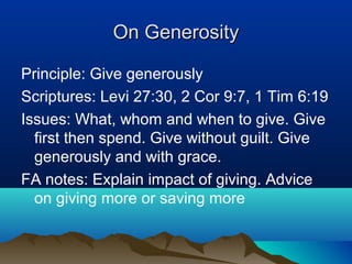 Financial Planning according to the Holy Bible | PPT