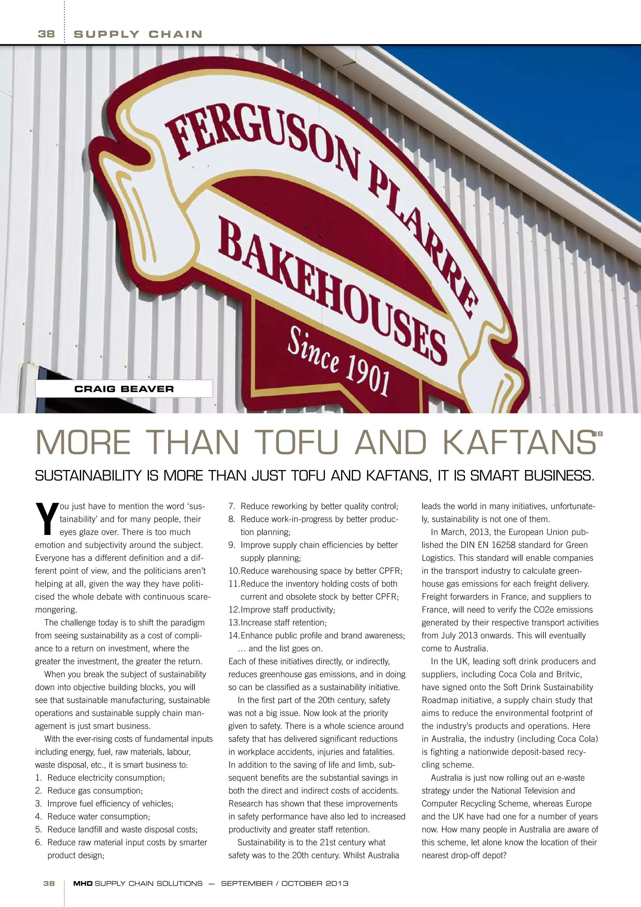 Ferguson Plarre Bakehouses | PDF