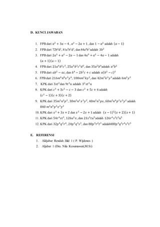 FPB dan KPK (Aljabar) | PDF