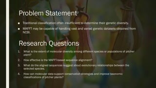 ASSESSING THE MOLECULAR DIVERSITY F PITCHER PLANT USING AN MAFFT-BASED ...