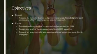 ASSESSING THE MOLECULAR DIVERSITY F PITCHER PLANT USING AN MAFFT-BASED ...