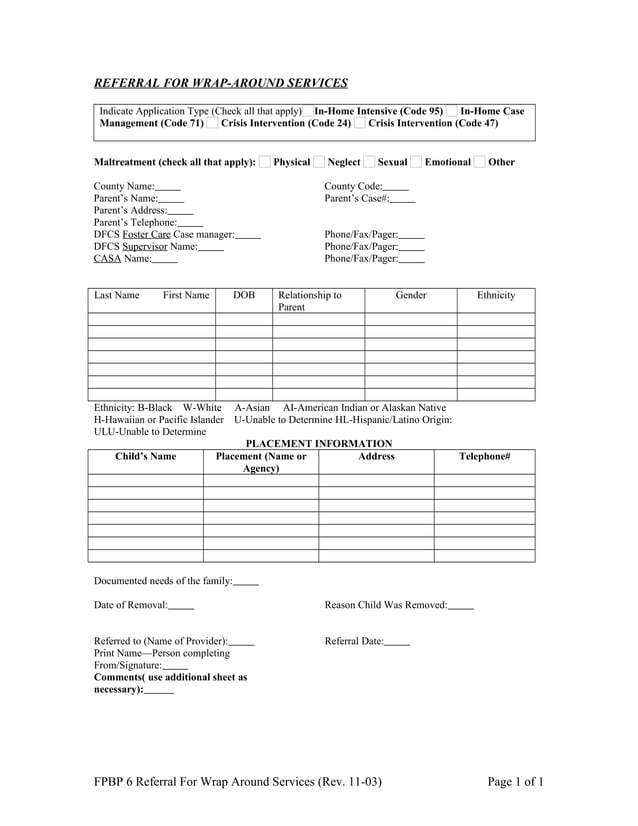 Fpbp 6 referral for wrap around services | PDF