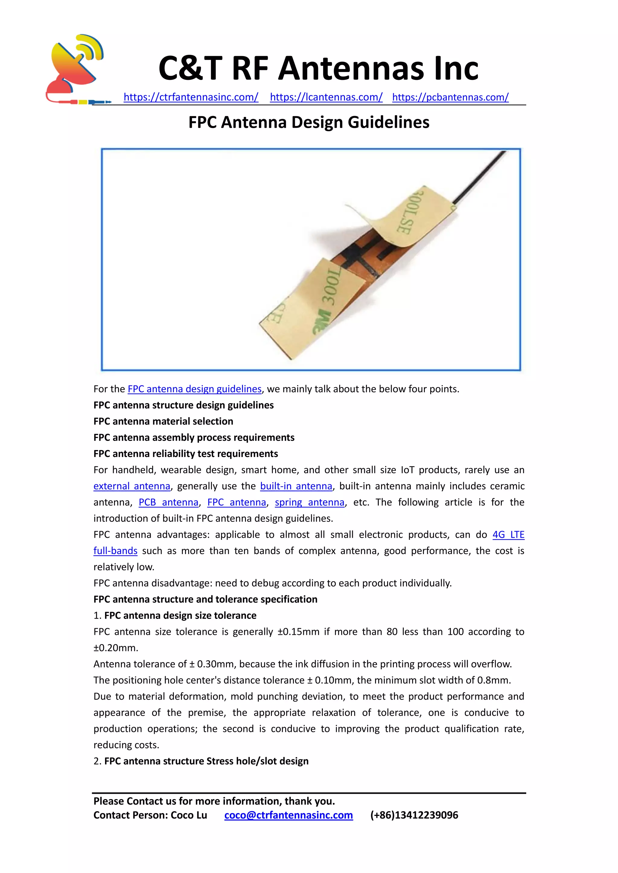 FPC antenna design guidelines | PDF
