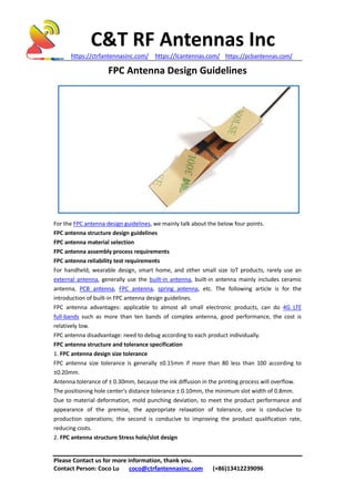 FPC antenna design guidelines | PDF