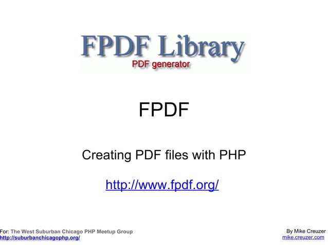 The FPDF Library | PPT