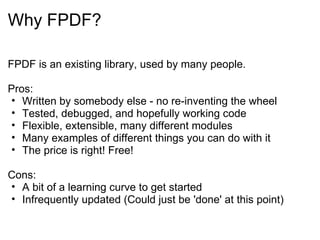 The FPDF Library | PPT
