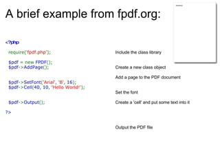 The FPDF Library | PPT