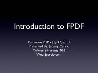 Introduction to FPDF | PPT