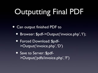 Introduction to FPDF | PPT