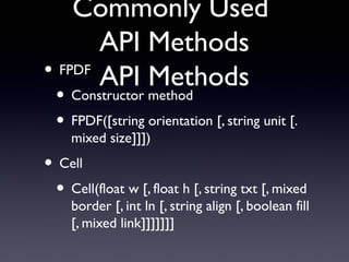 Introduction to FPDF | PPT