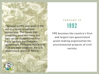 FPE at 25: Celebrating Connectedness through Conservation | PPT