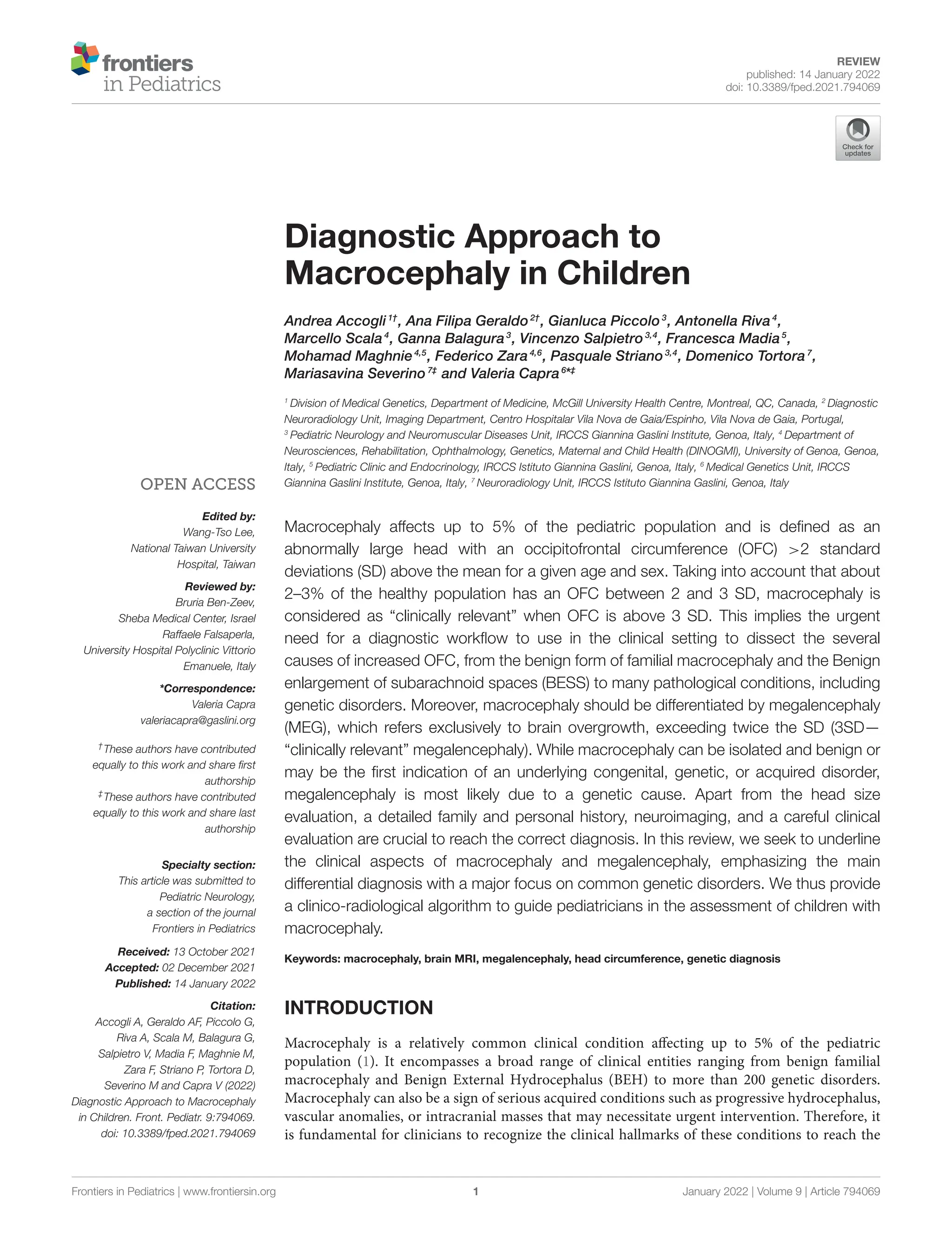 Diagnostic approach to macrocephaly in children | PDF