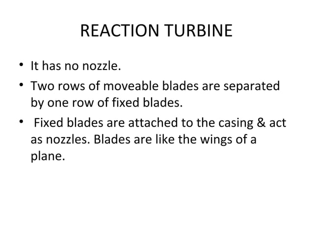 Reaction and Impulse Turbine (Comparison) | PPT | Physics | Science