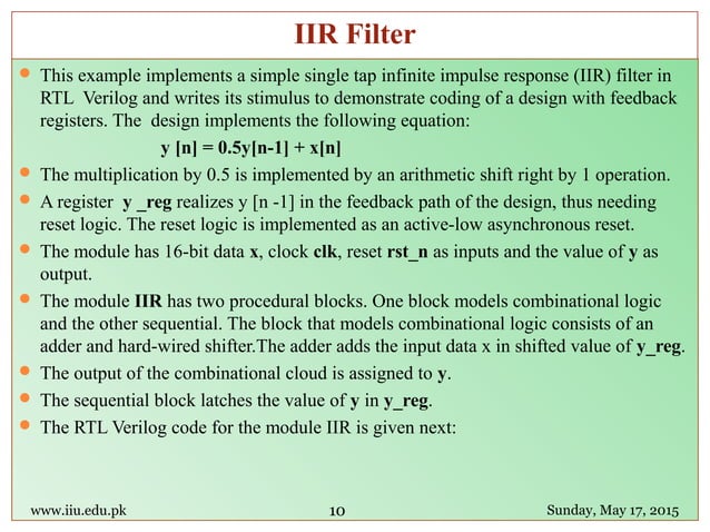 Fpga 11-sequence-detector-fir-iir-filter | PPT