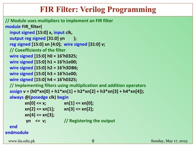 Fpga 11-sequence-detector-fir-iir-filter | PPT