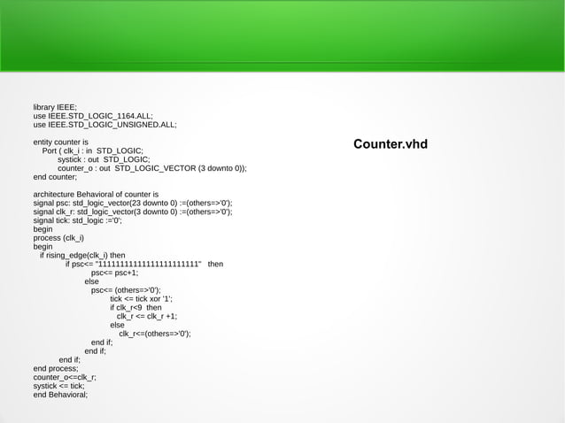 Fpga Creating Counter With Internal Clock Ppt 