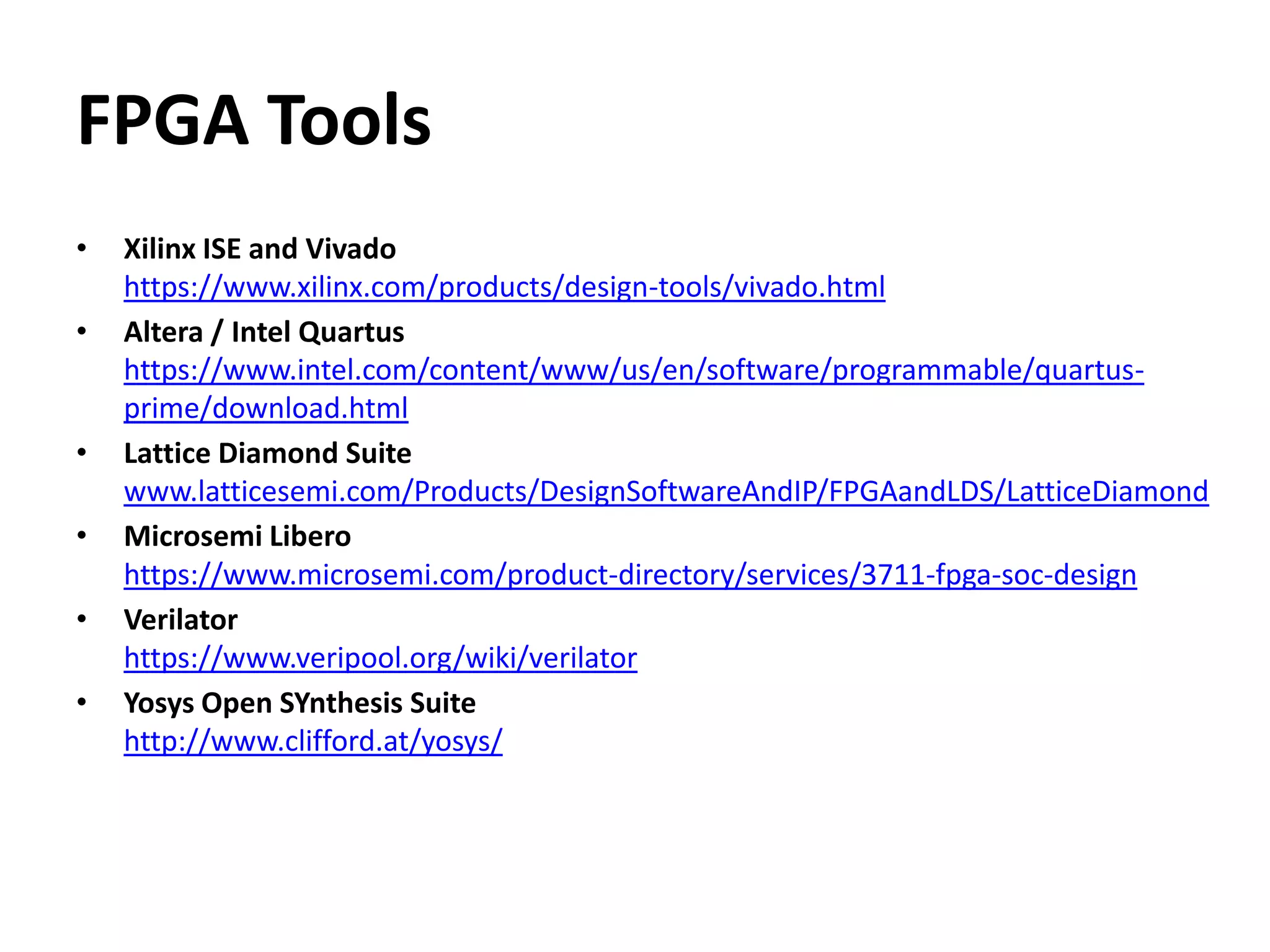 Tools for FPGA Development | PPT
