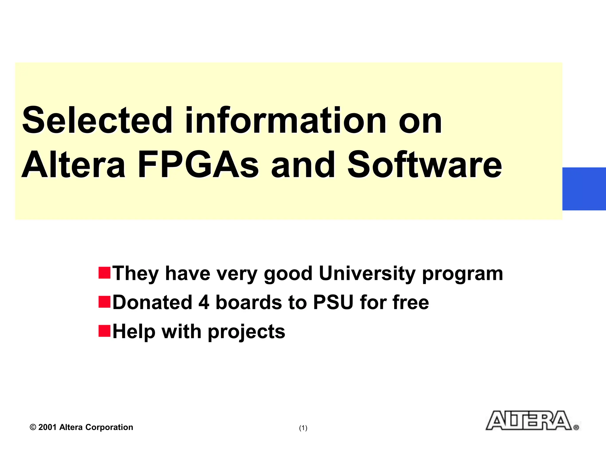 Altera FPGA Marketing Report | PPT
