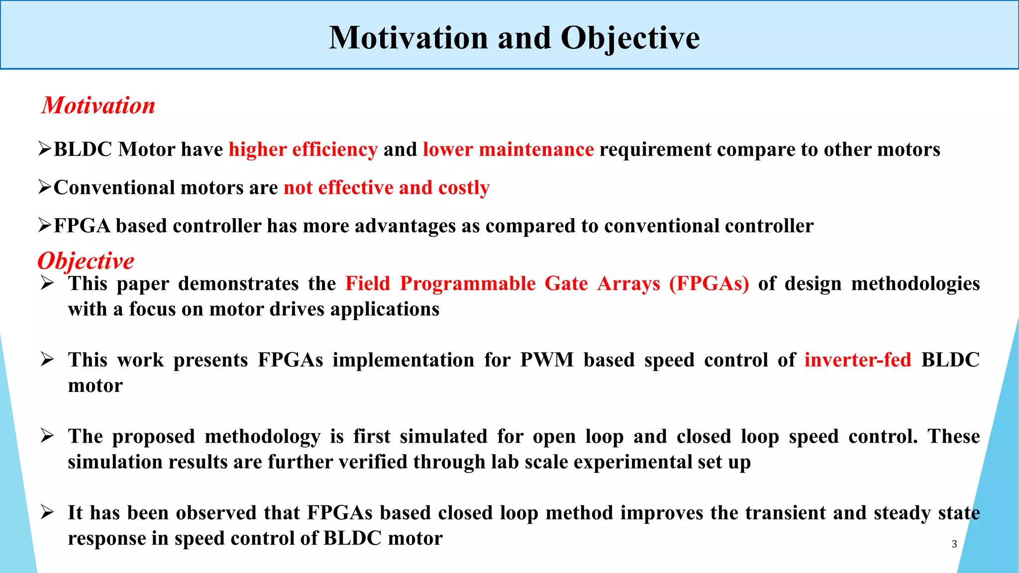 FPGA Based Speed Control of BLDC Motor | PPTX