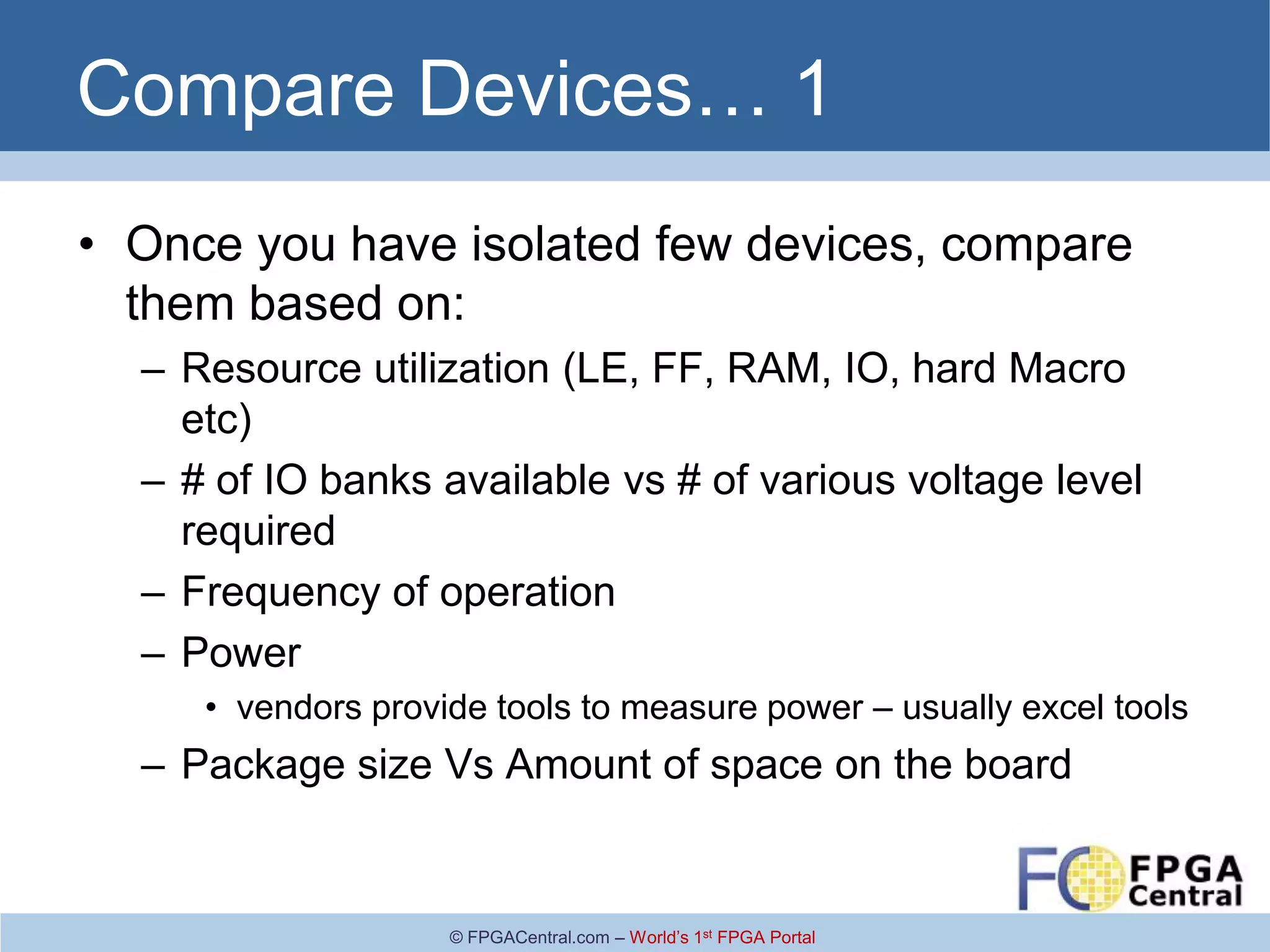 Fpga Device Selection | PDF