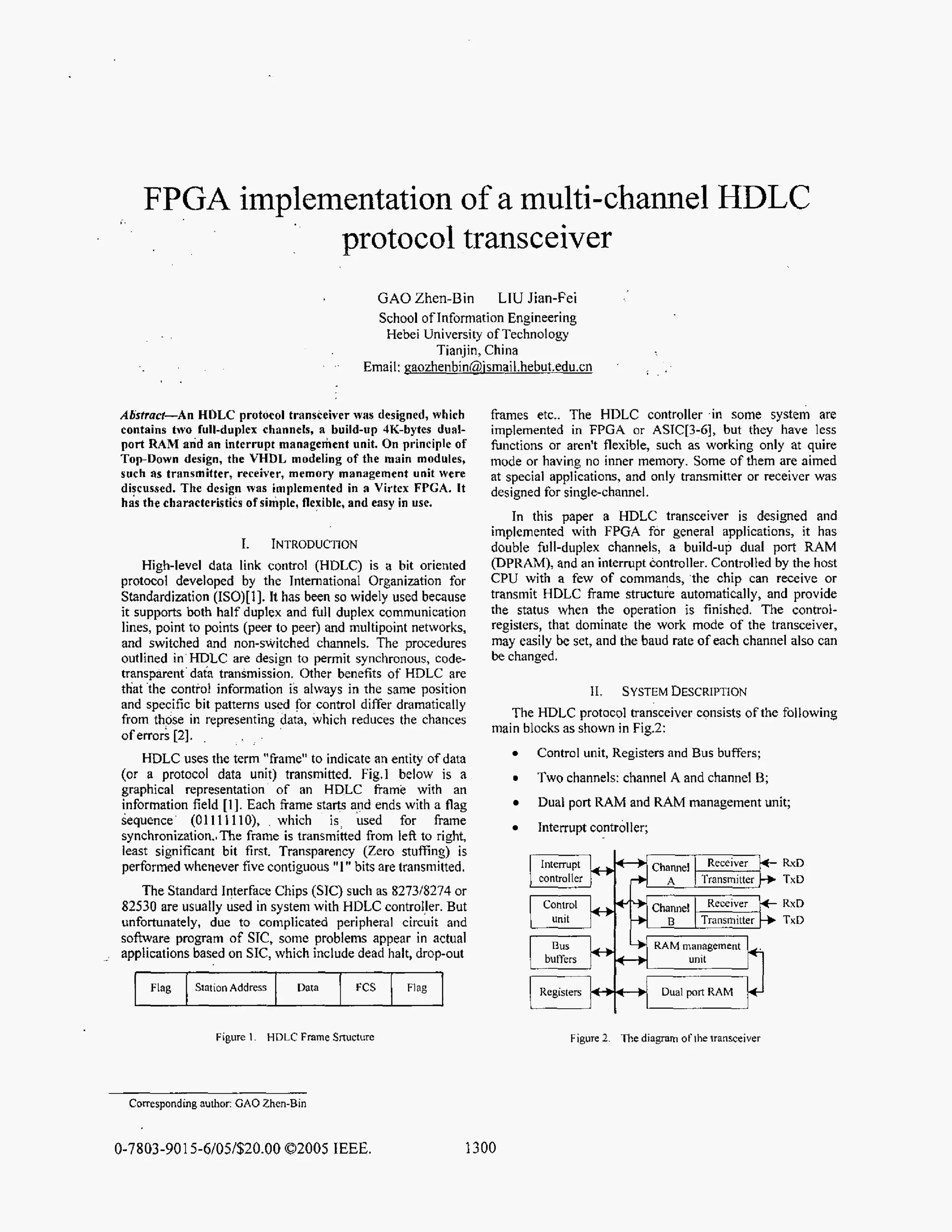 Fpga implementation of a multi channel hdlc | PDF