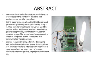 Fpga implementation of gesture based home automation | PPTX